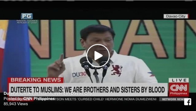 President Duterte to our Muslim Brothers and Sisters: 'All are equal in ...