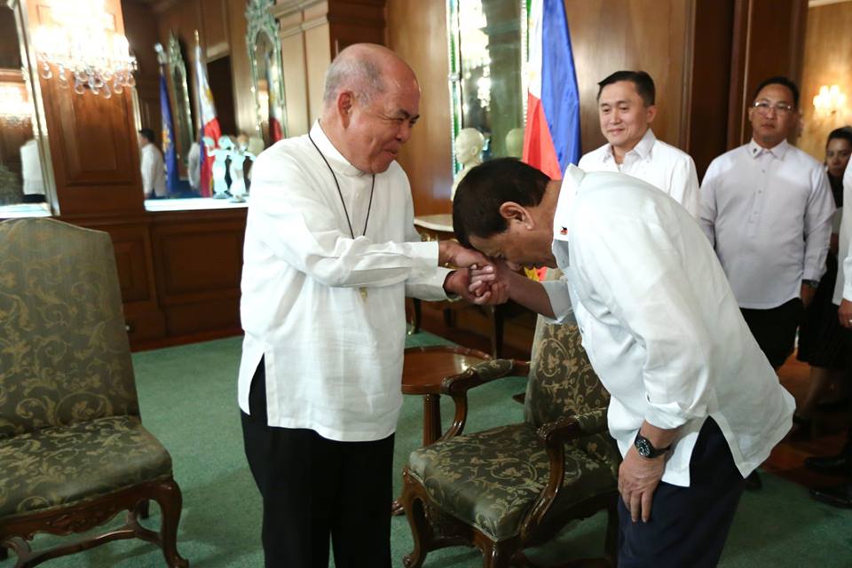 Pres. Duterte Meets With CBCP President Archbishop Romulo Valles [IN ...