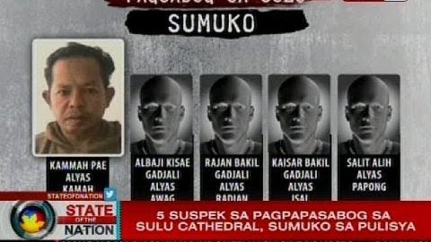 5 suspek sa pagpapasabog sa Sulu Cathedral, sumuko sa pulisya » Trending.ph